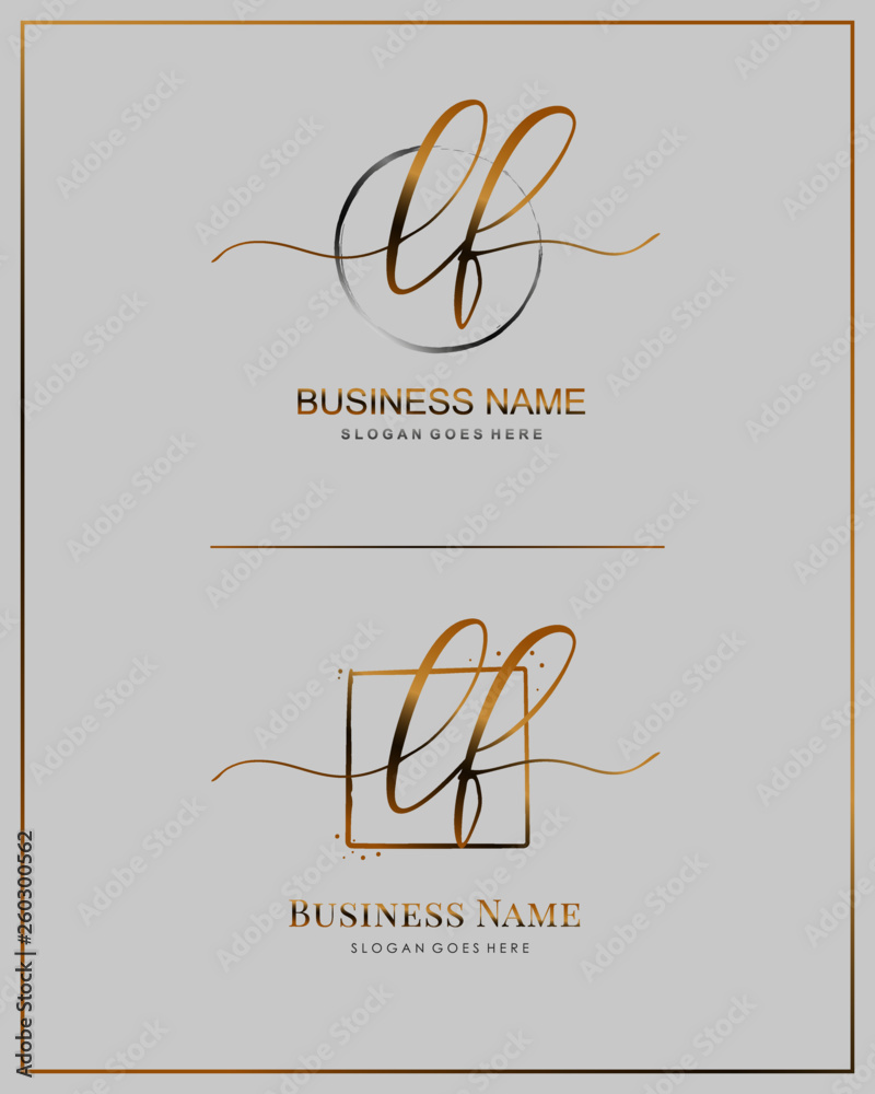 Vetor de Initial L F LF handwriting logo vector. Letter handwritten ...