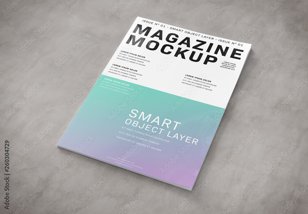 Magazine Cover on Textured Surface Mockup Stock Template | Adobe Stock