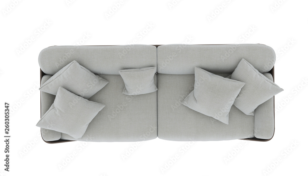 sofa top view on white background Stock Photo | Adobe Stock