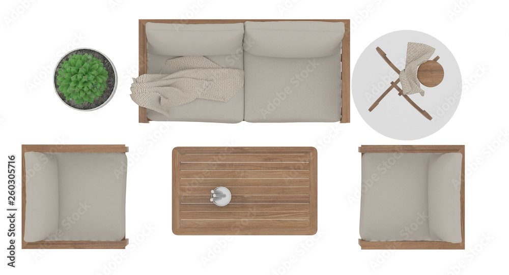 sofa top view on white background Stock Photo | Adobe Stock