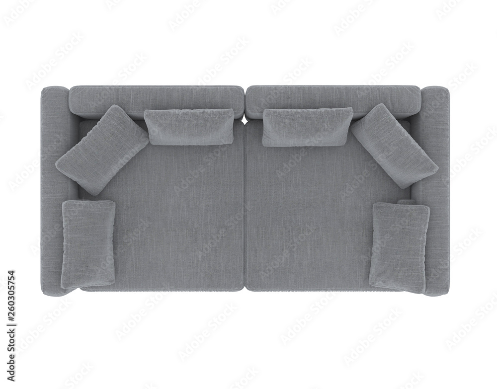 sofa top view on white background Stock Photo | Adobe Stock