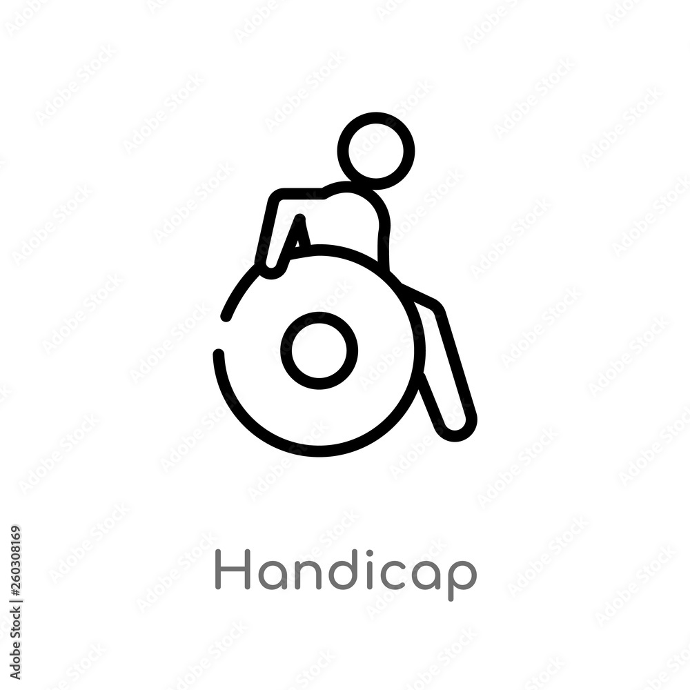 outline handicap vector icon. isolated black simple line element ...
