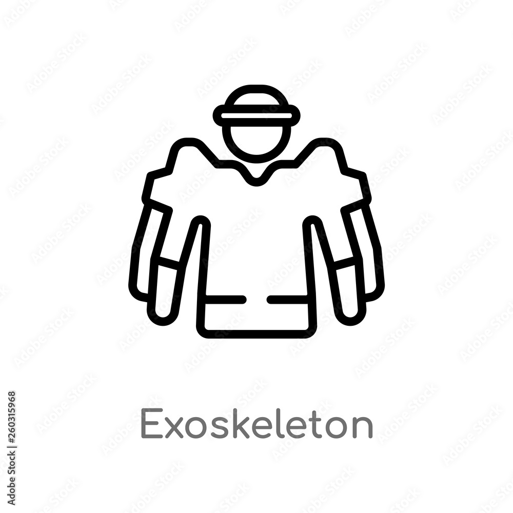 outline exoskeleton vector icon. isolated black simple line element ...