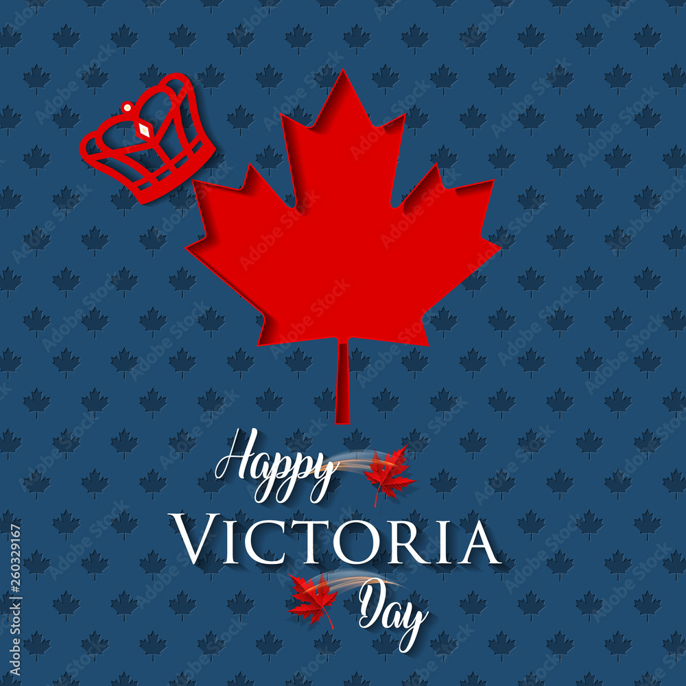 Happy Victoria Day - Victoria Day icon with Canada flag and crown ...