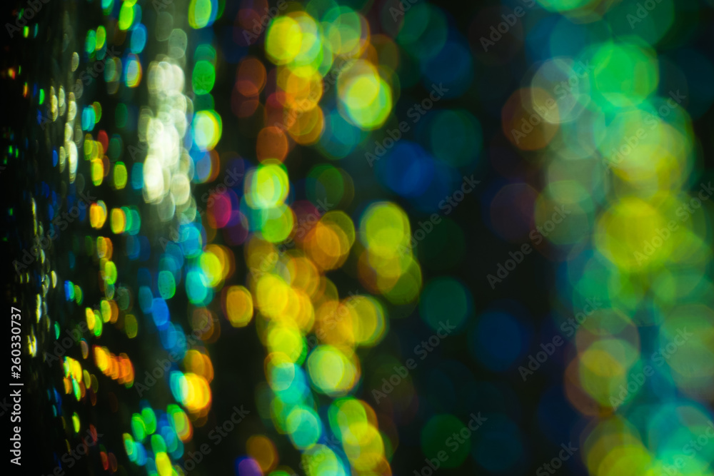 Blurred city night light reflection. Glowing multicolor spots. Bokeh ...