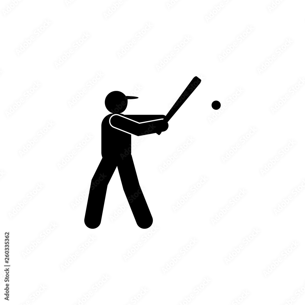 man ball sportive glyph icon. Element of baseball sport illustration ...