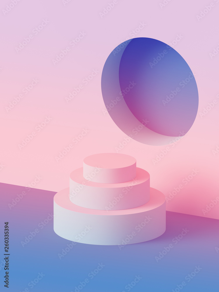 3d render, abstract geometric background, blank minimalistic mock up ...