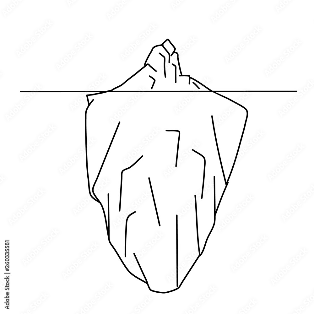 Sketch of iceberg. Vector illustration. Stock Vector | Adobe Stock