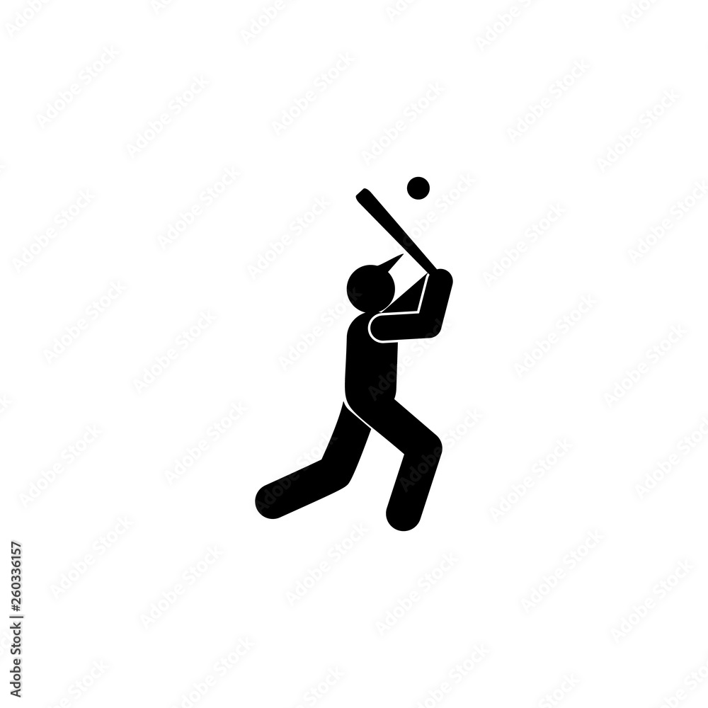 man ball run sport glyph icon. Element of baseball sport illustration ...