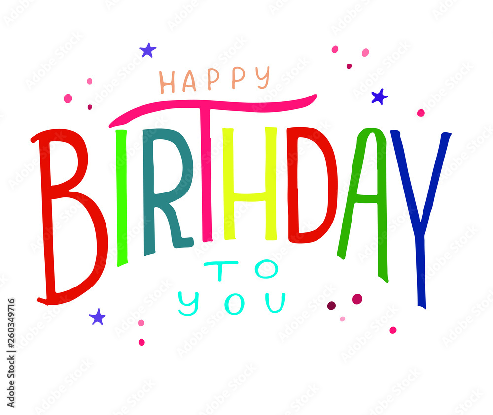 Happy Birthday text. Happy Birthday card/invitation/banner template ...