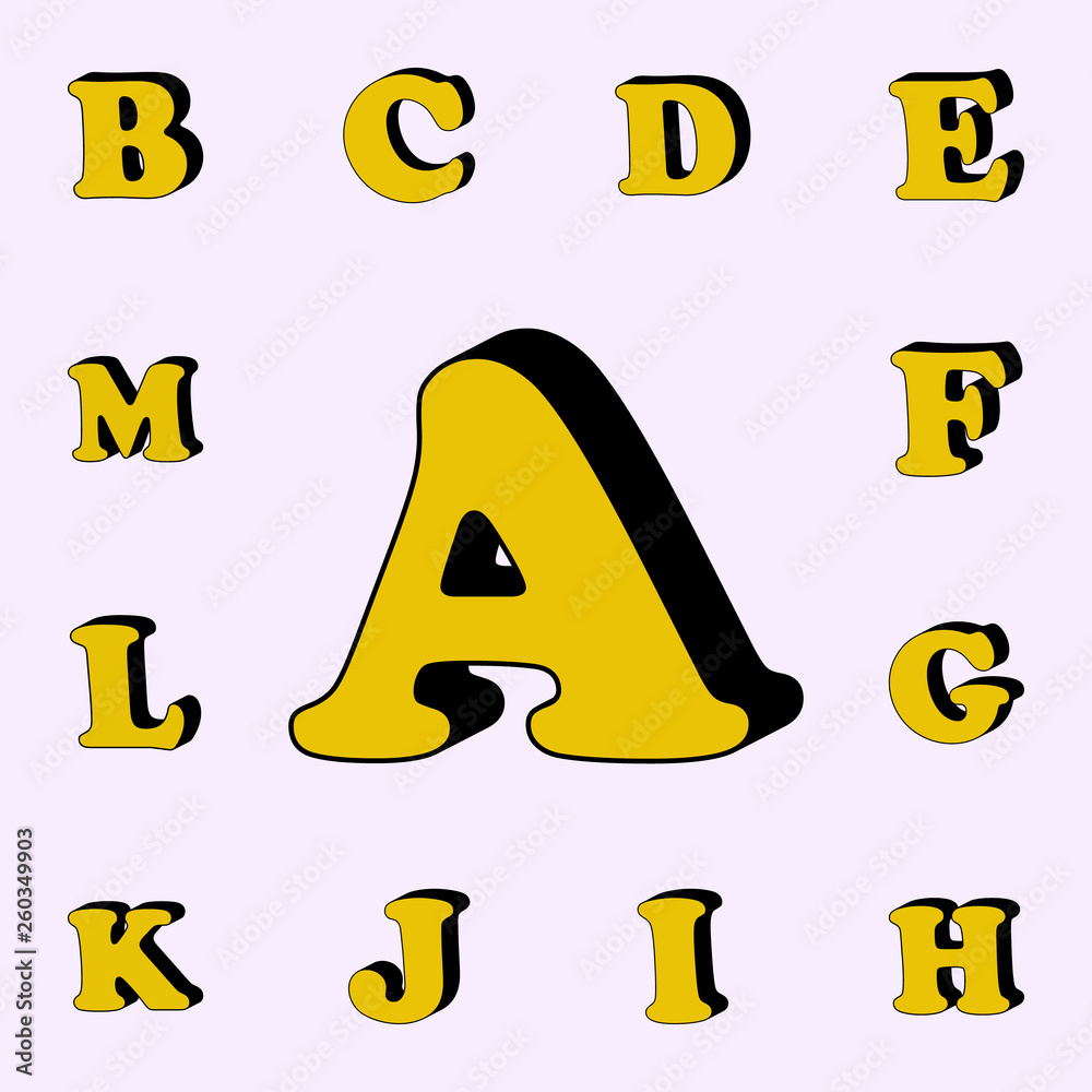 letter A, alphabet, 3D icon. 3D words icons universal set for web and ...