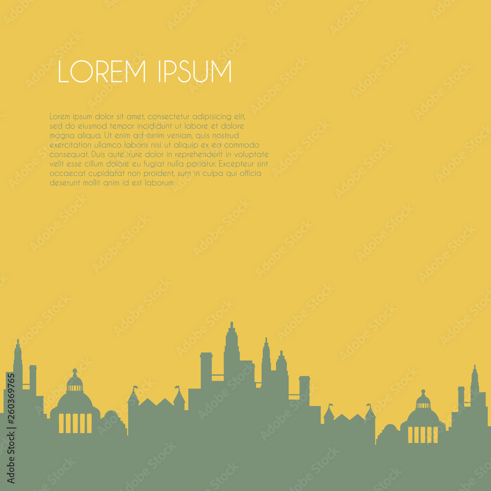 Vector illustration of city silhouette with place for your text ...