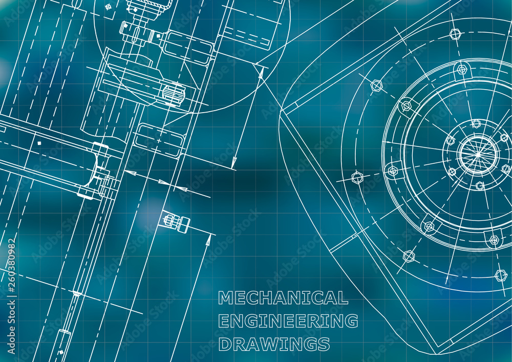 Blueprint, Sketch. Vector engineering illustration. Cover, flyer ...