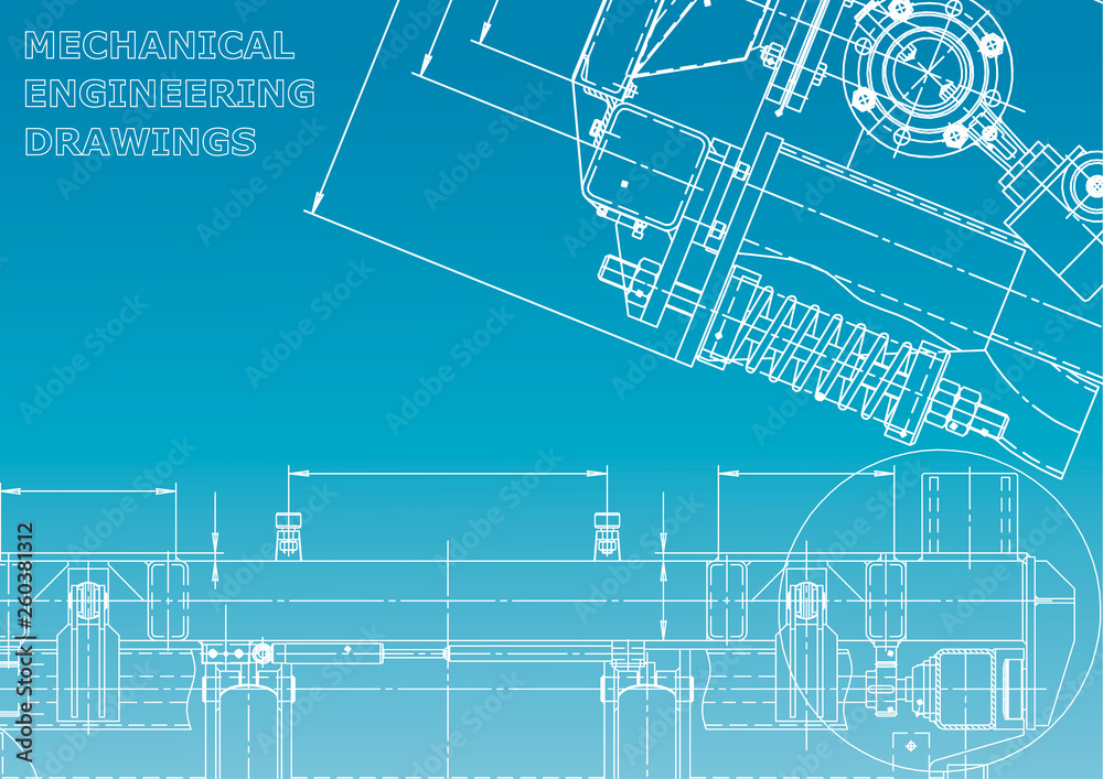 Computer aided design systems. Technical illustrations, background ...