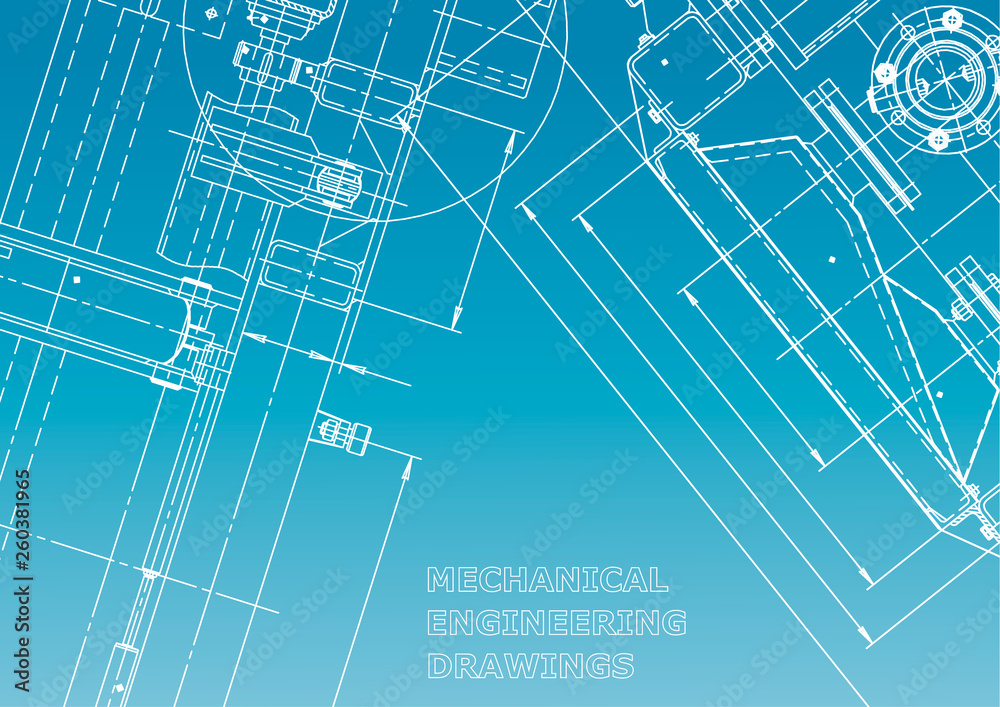 Blueprint. Vector engineering illustration. Computer aided design ...
