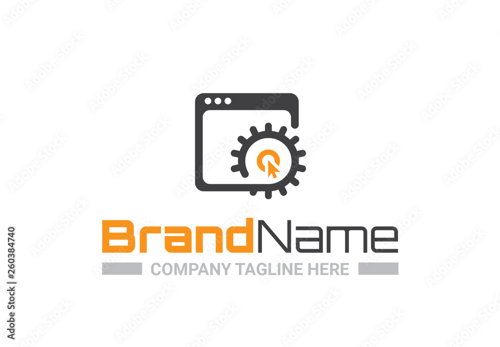 Logo Layout with Web Browser Icon Stock Template | Adobe Stock