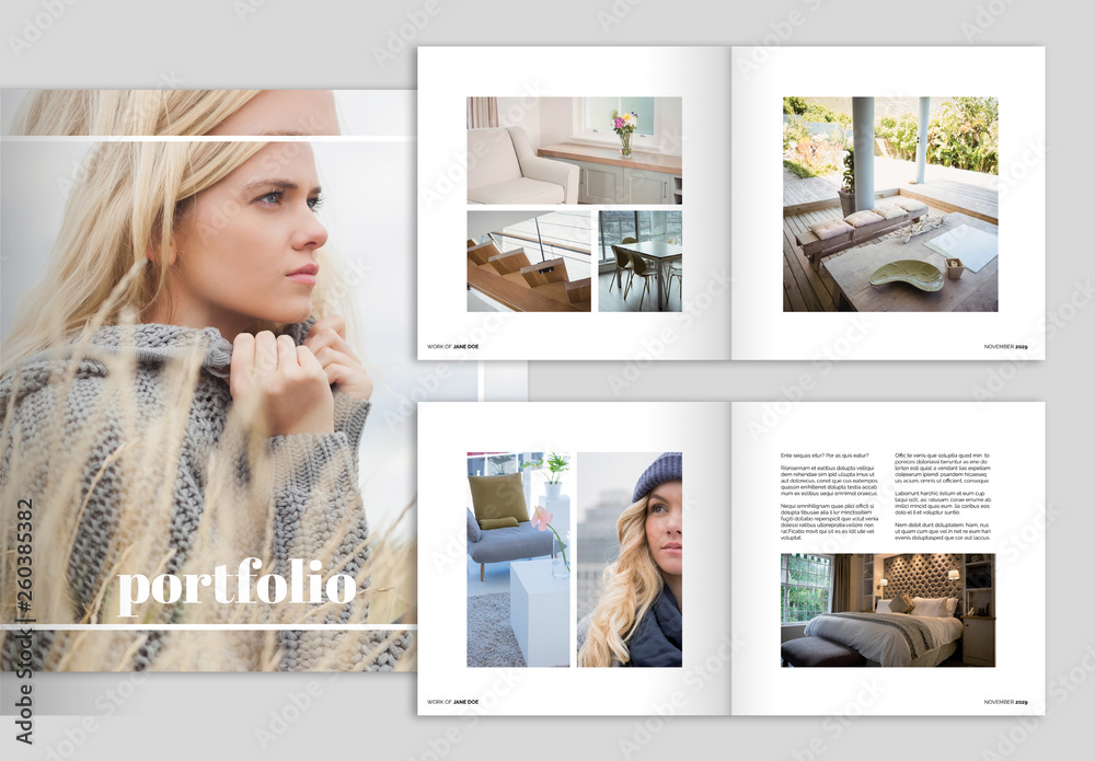 Square Portfolio Layout Stock Template | Adobe Stock