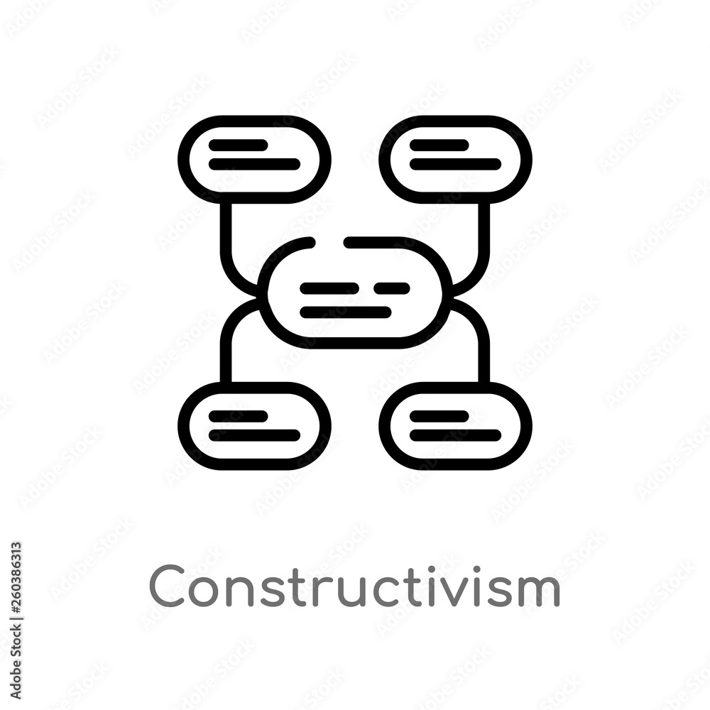 Vecteur Stock outline constructivism vector icon. isolated black simple ... Vecteur Stock outline constructivism vector icon. isolated black simple ...