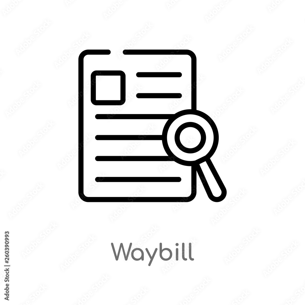 outline waybill vector icon. isolated black simple line element ...