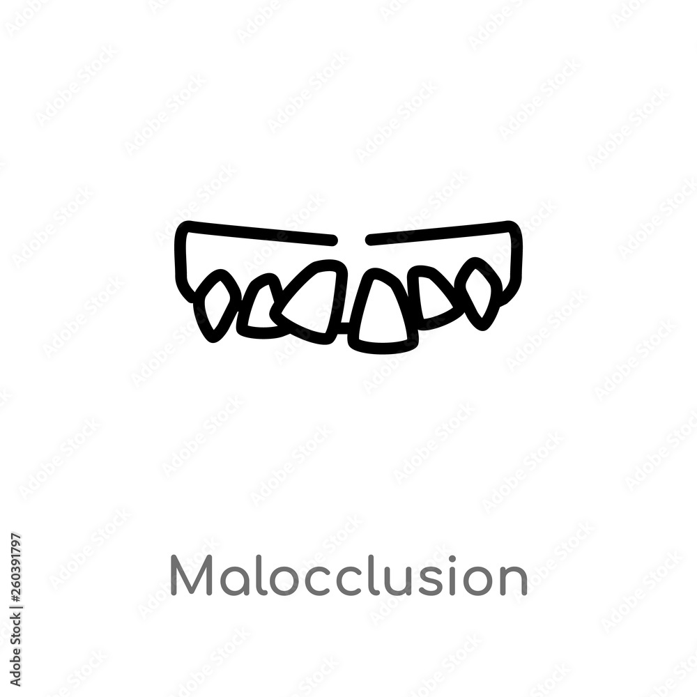 outline malocclusion vector icon. isolated black simple line element ...