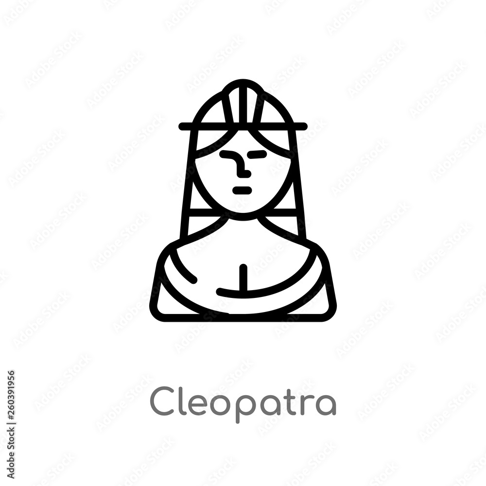 Vettoriale Stock outline cleopatra vector icon. isolated black simple ...