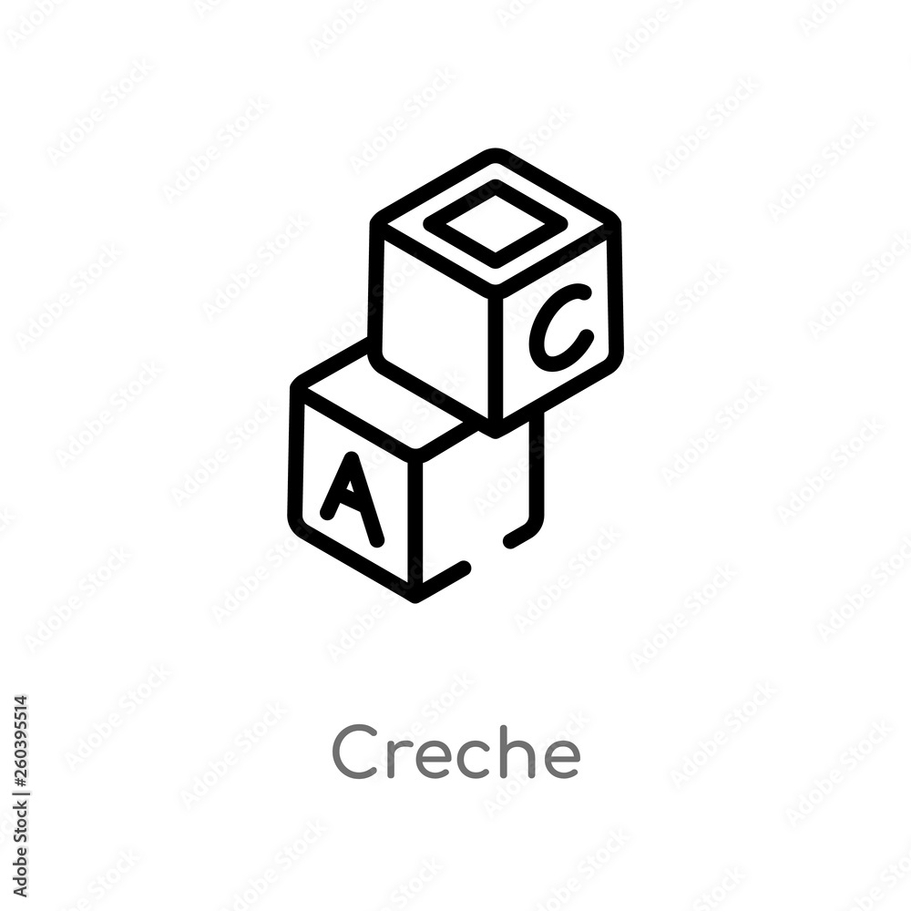 outline creche vector icon. isolated black simple line element ...