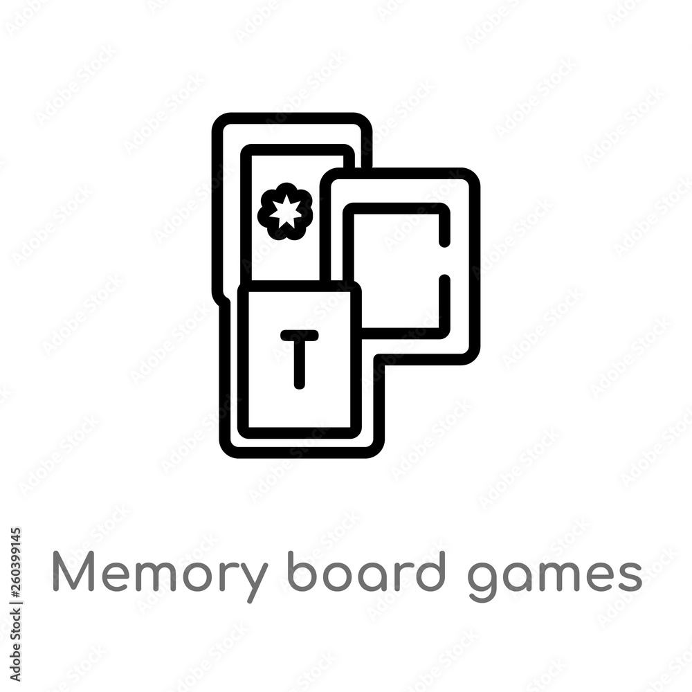outline memory board games vector icon. isolated black simple line ...