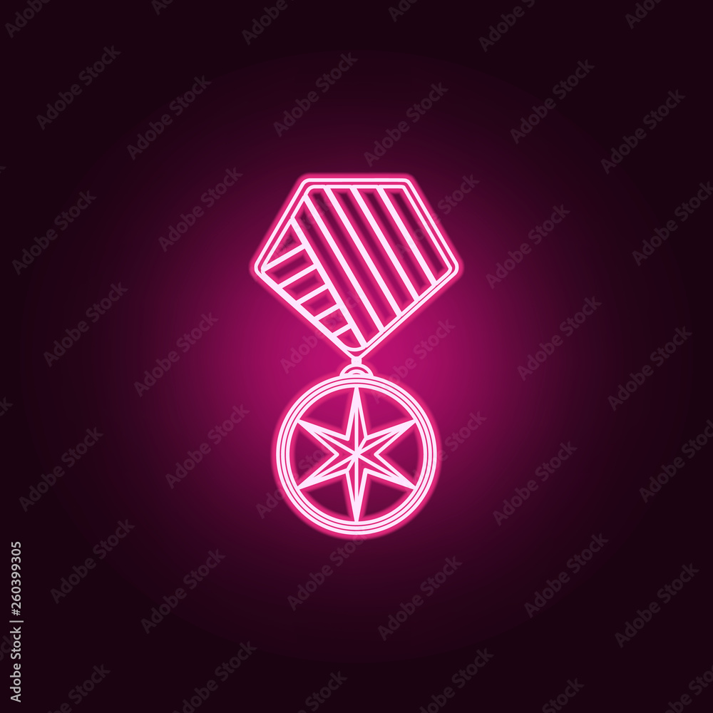 military medal icon. Elements of Sucsess and awards in neon style icons ...