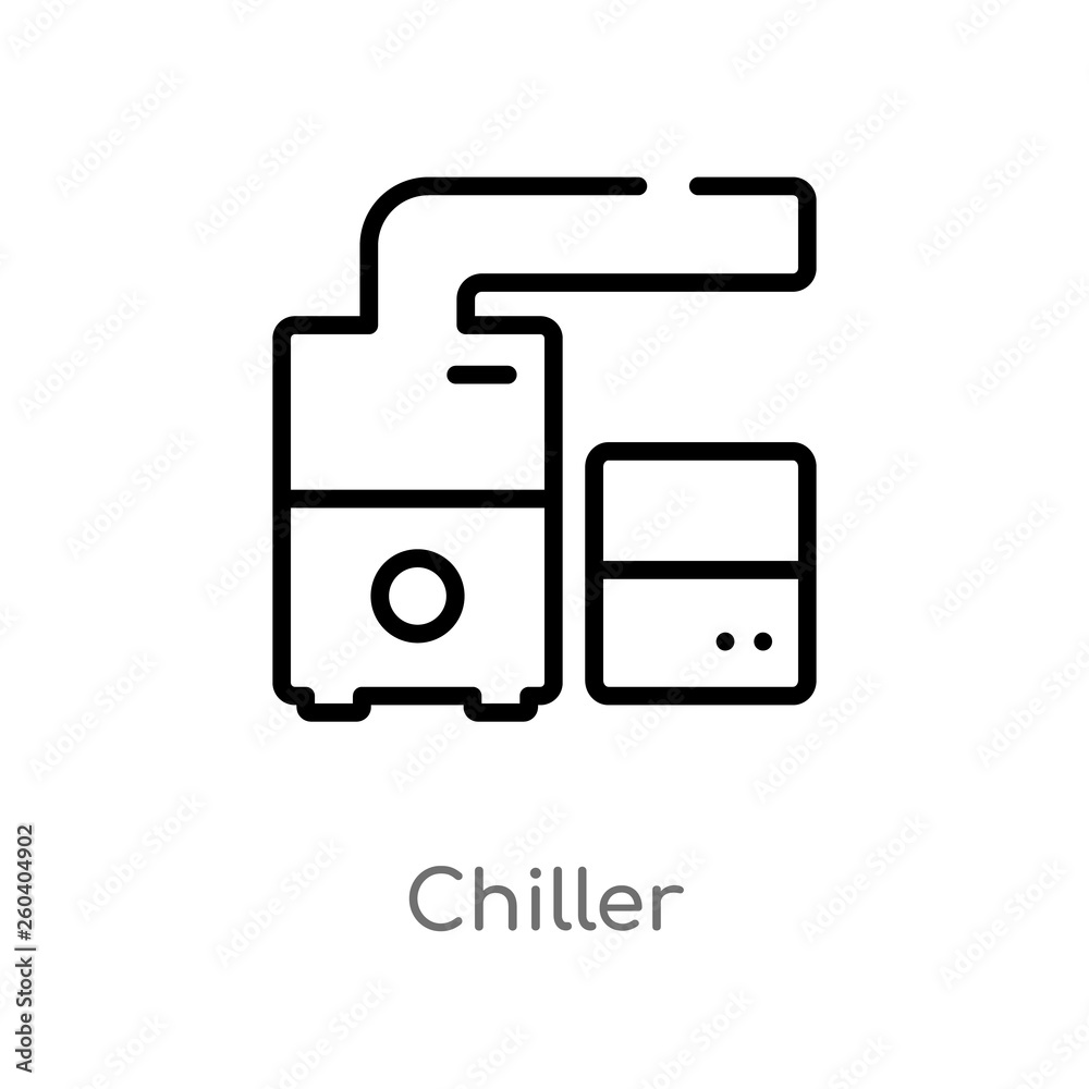 outline chiller vector icon. isolated black simple line element ...
