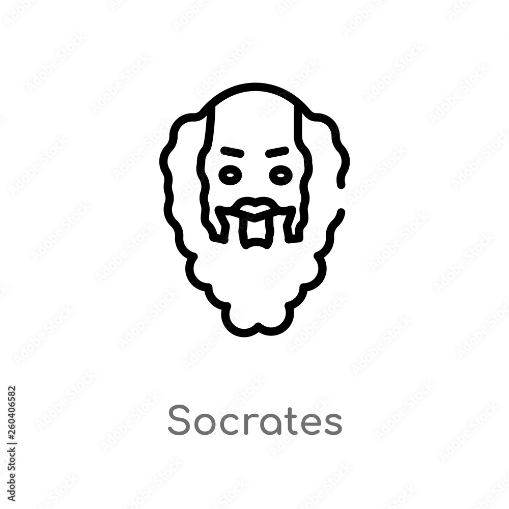 outline socrates vector icon. isolated black simple line element ...