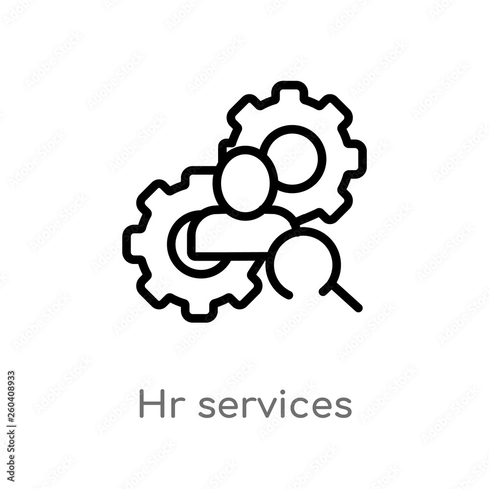 outline hr services vector icon. isolated black simple line element ...