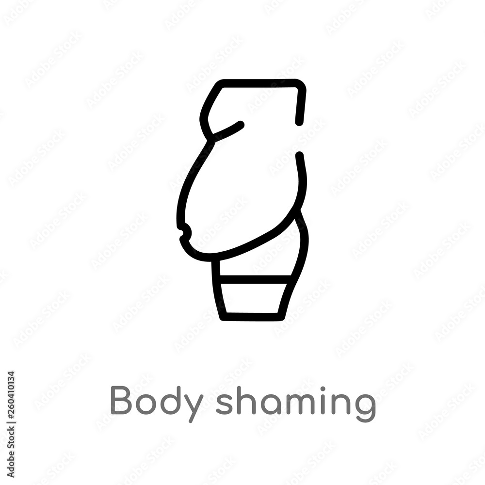 outline body shaming vector icon. isolated black simple line element ...