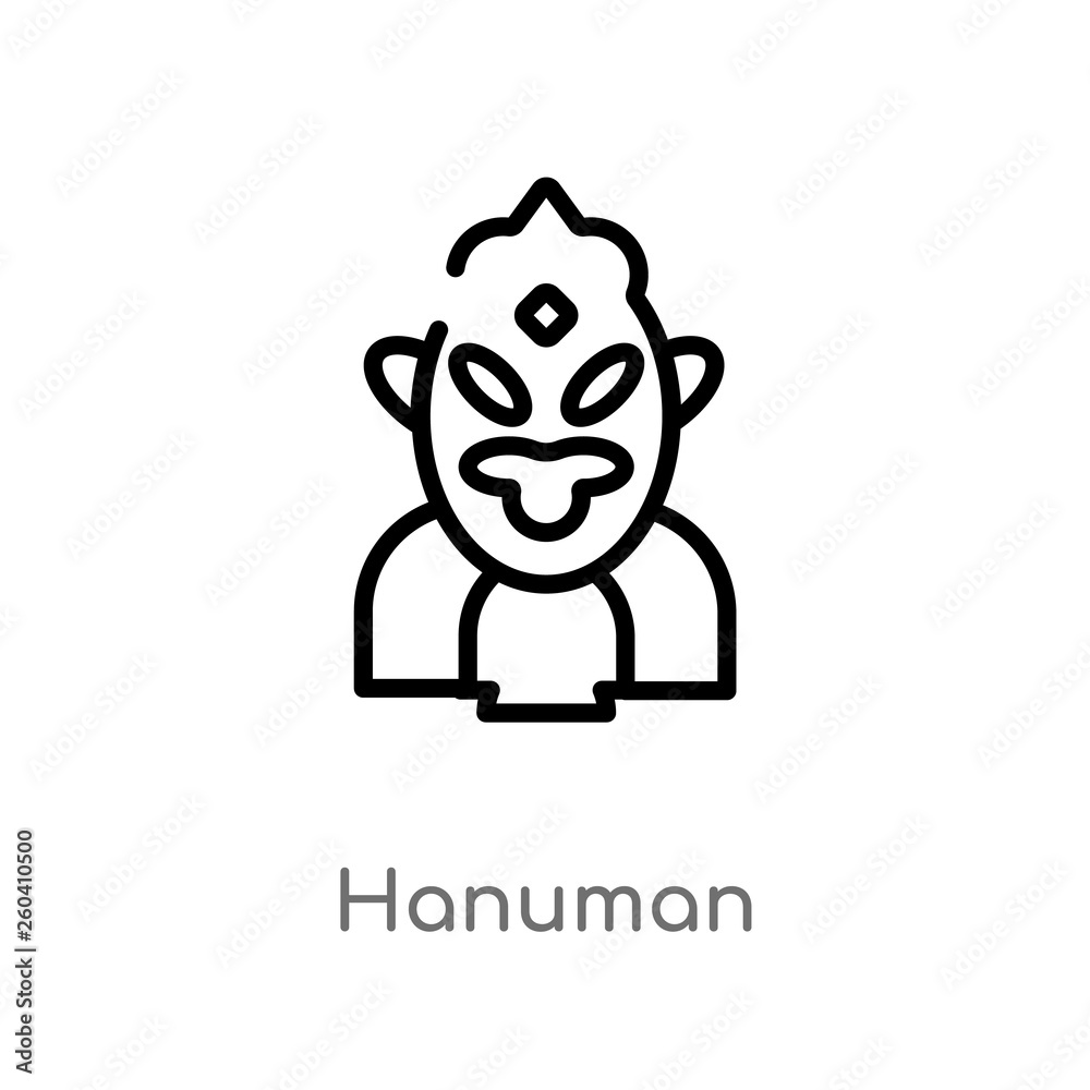 outline hanuman vector icon. isolated black simple line element ...