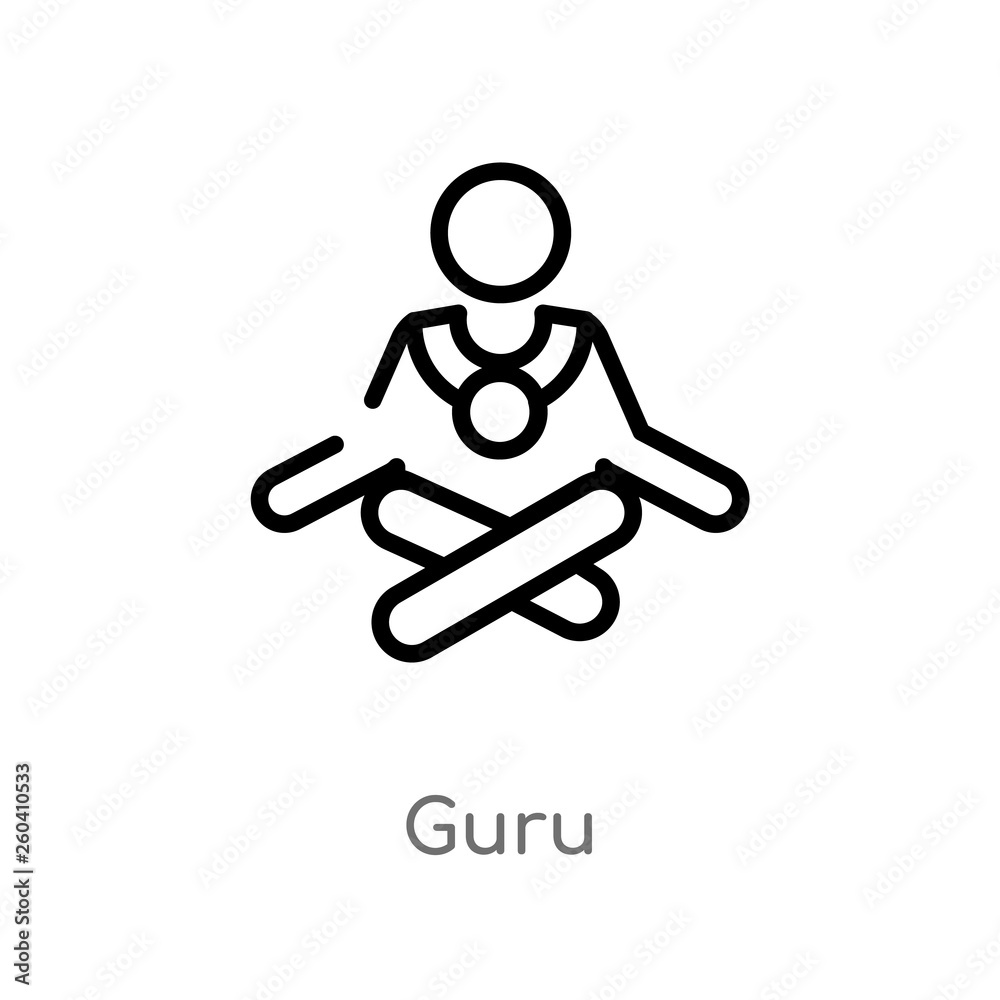 outline guru vector icon. isolated black simple line element ...