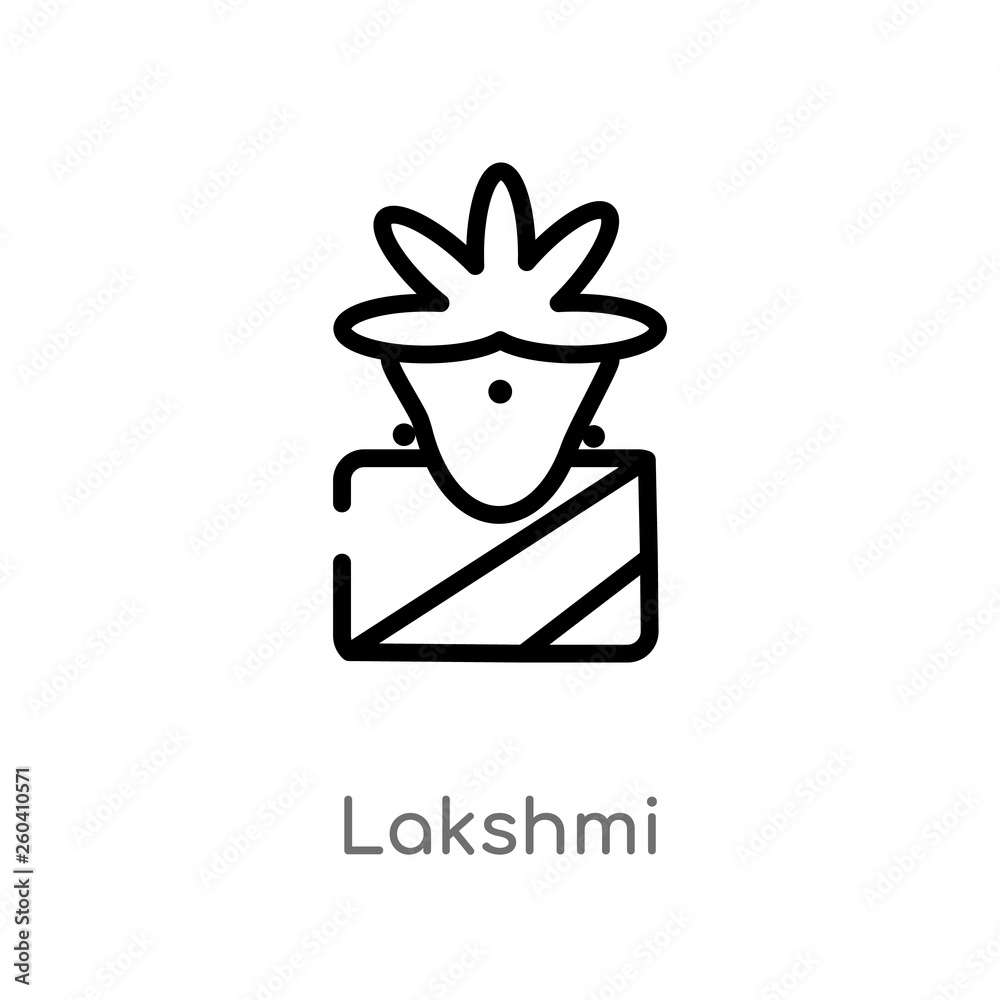 outline lakshmi vector icon. isolated black simple line element ...
