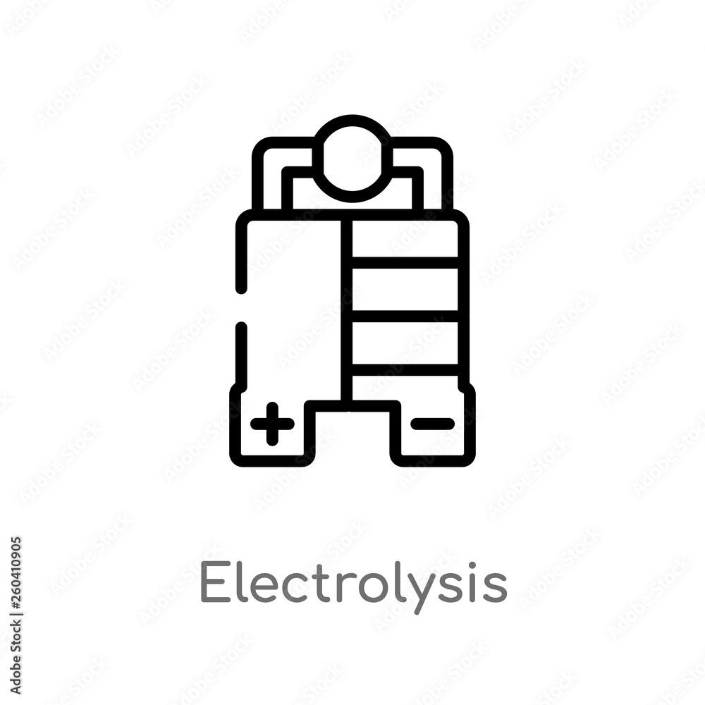 outline electrolysis vector icon. isolated black simple line element ...