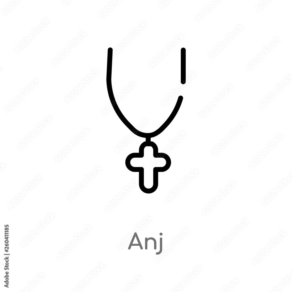 outline anj vector icon. isolated black simple line element ...