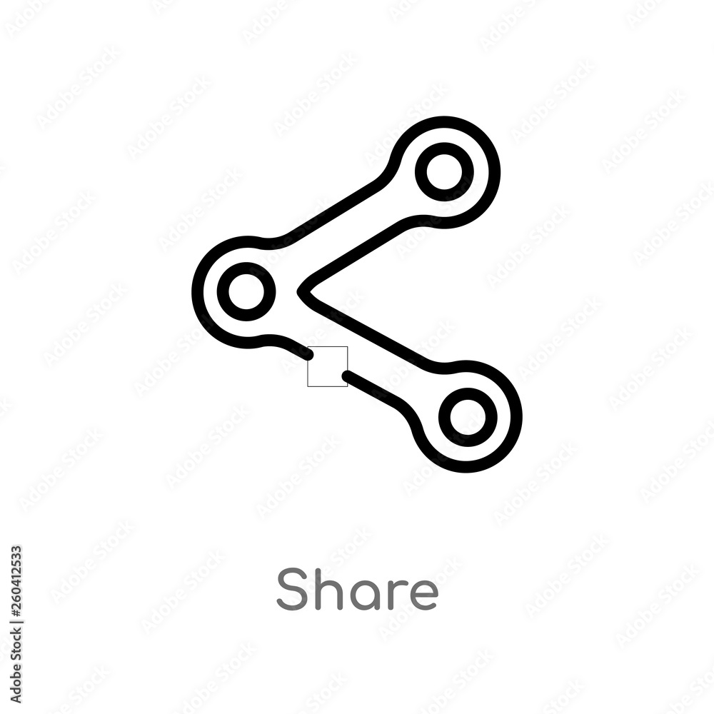 outline share vector icon. isolated black simple line element ...