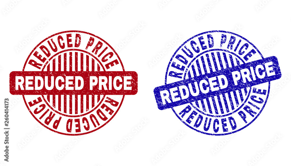 Vecteur Stock Grunge REDUCED PRICE round stamp seals isolated on a ...