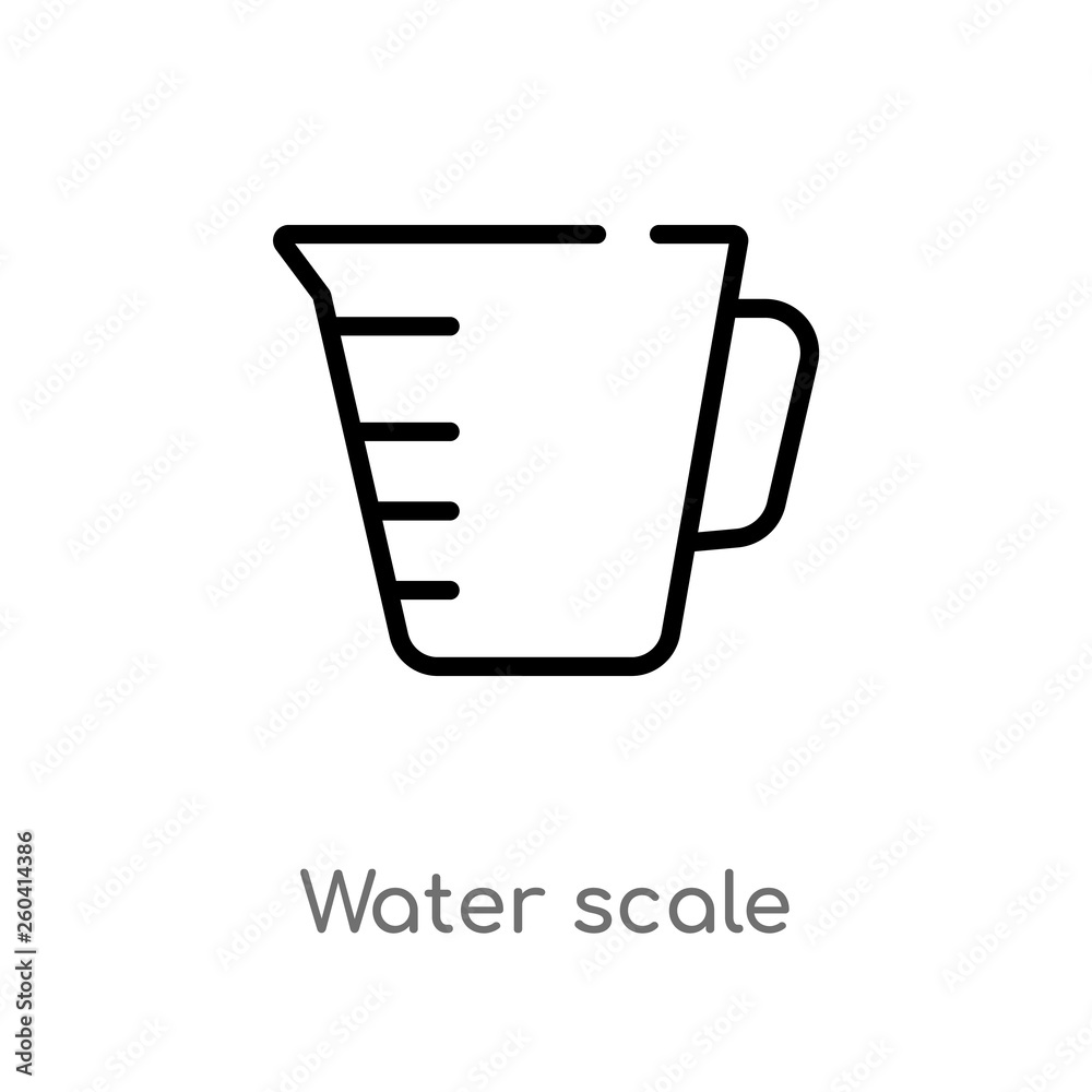outline water scale vector icon. isolated black simple line element ...