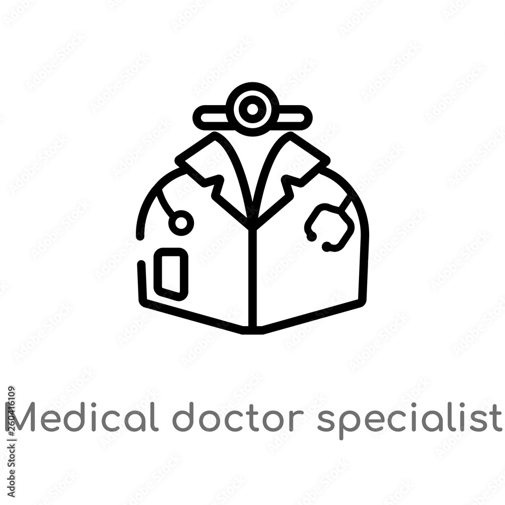 outline medical doctor specialist vector icon. isolated black simple ...