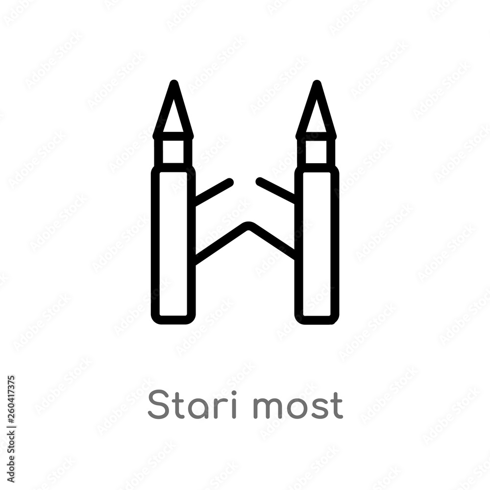 outline stari most vector icon. isolated black simple line element ...