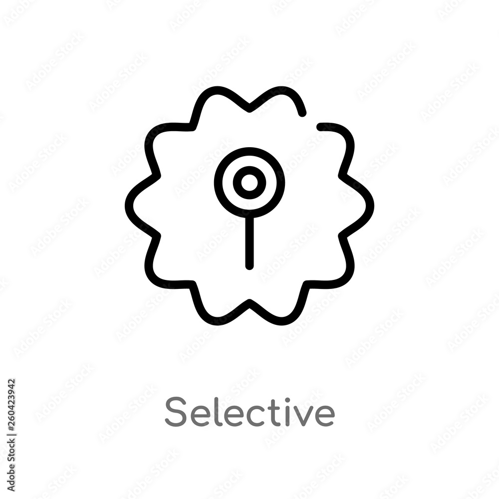 outline selective vector icon. isolated black simple line element ...