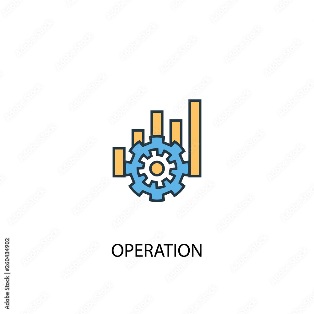 operation concept 2 colored line icon. Simple yellow and blue element ...