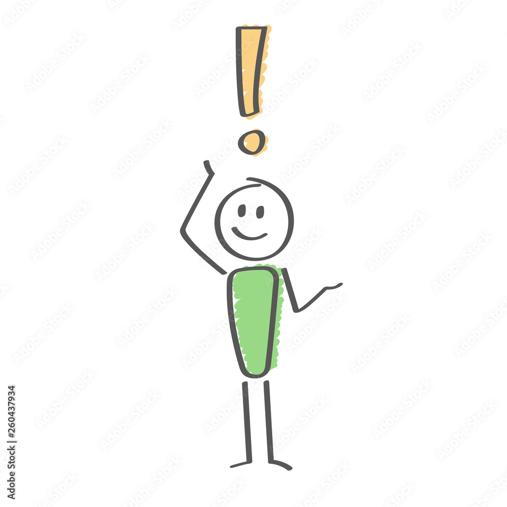 Stick Figure - idea exclamation mark Stock Vector | Adobe Stock