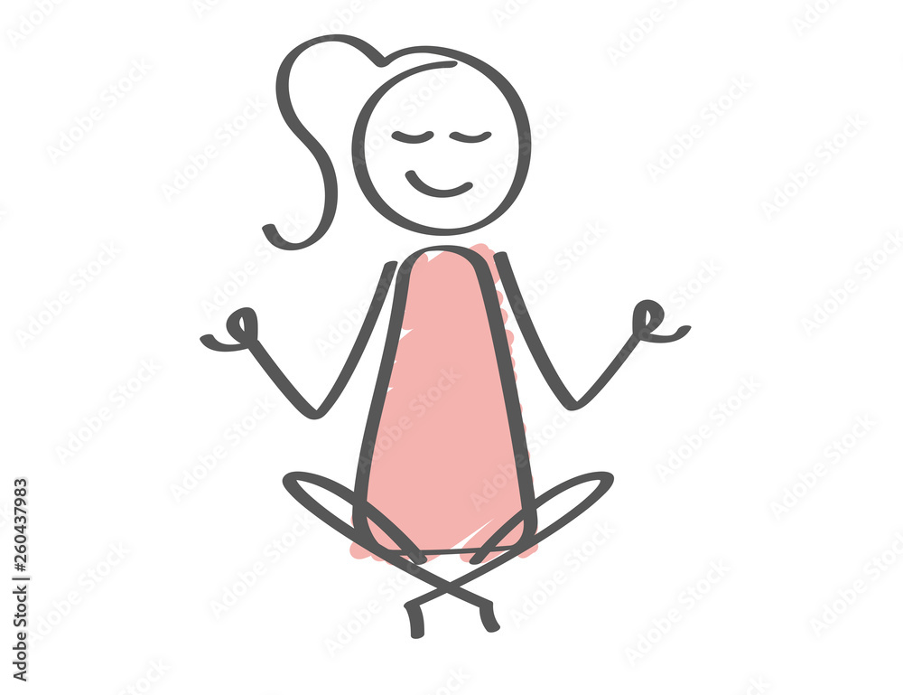 Stick Figure - Woman Yoga Relax Stock Vector | Adobe Stock