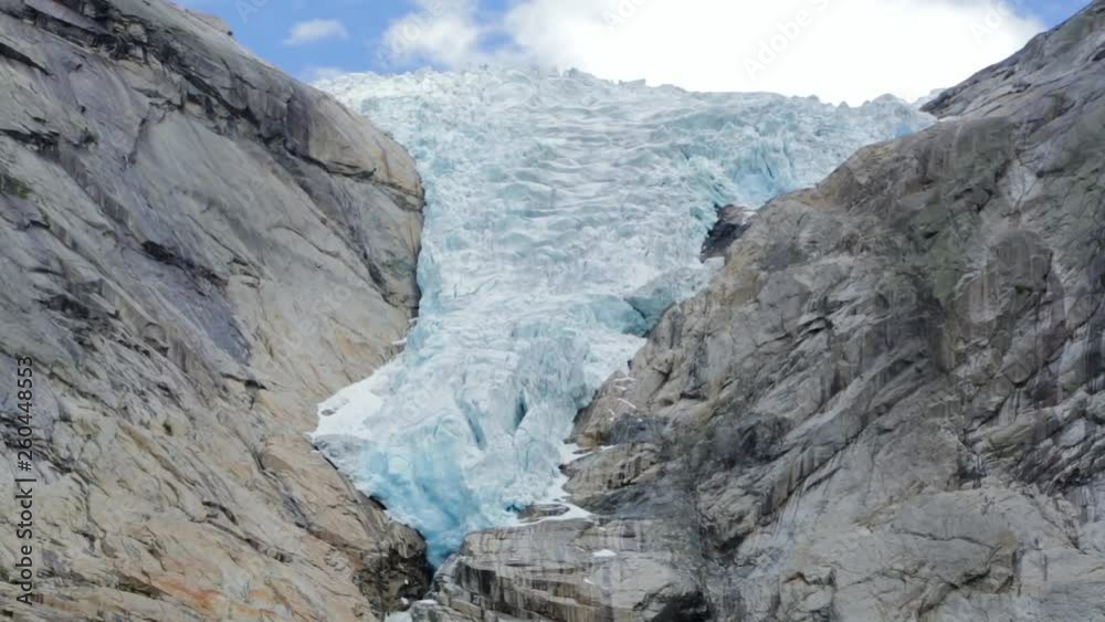 Stockvideon Melting Briksdal glacier in Norway - is one of the most ...