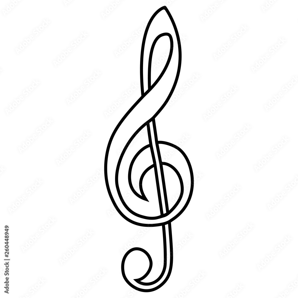 Musical sign treble clef vector calligraphy treble clef Stock Vector ...