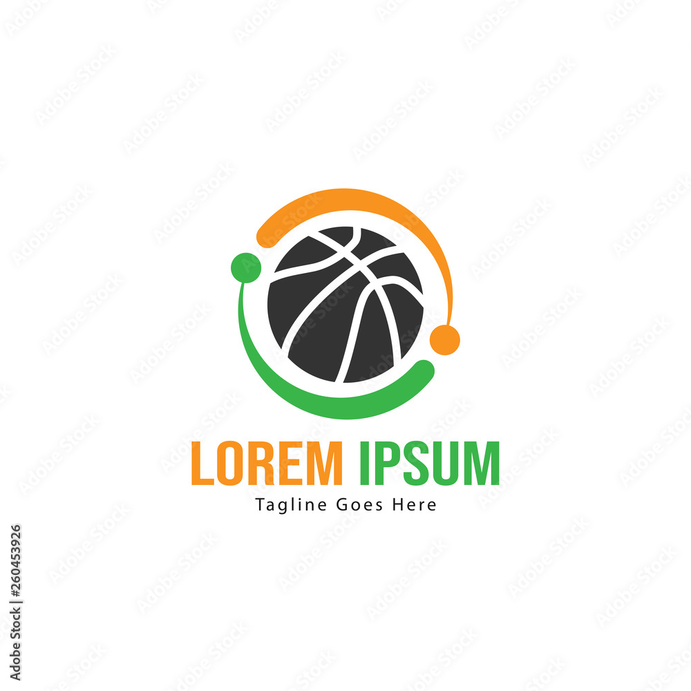 Basketball logo template design. Minimalist basketball logo with modern ...