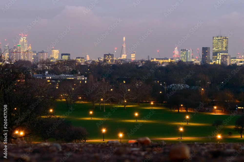 Sunset at Primrose hill park, a nice green space closed to Camden town ...
